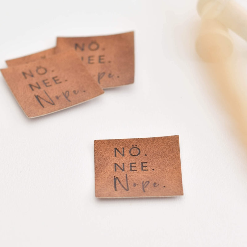 Kunstlederlabel "Nö Nee Nope" – finieundfasel
